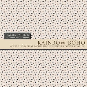10 Boho Seamless Digital Papers, Boho Scrapbook Paper, Boho Backgrounds ...