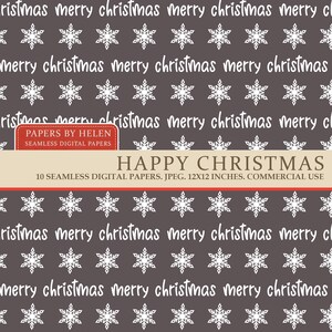 20 Christmas Digital Papers, Christmas Scrapbook Paper, Commercial Use ...