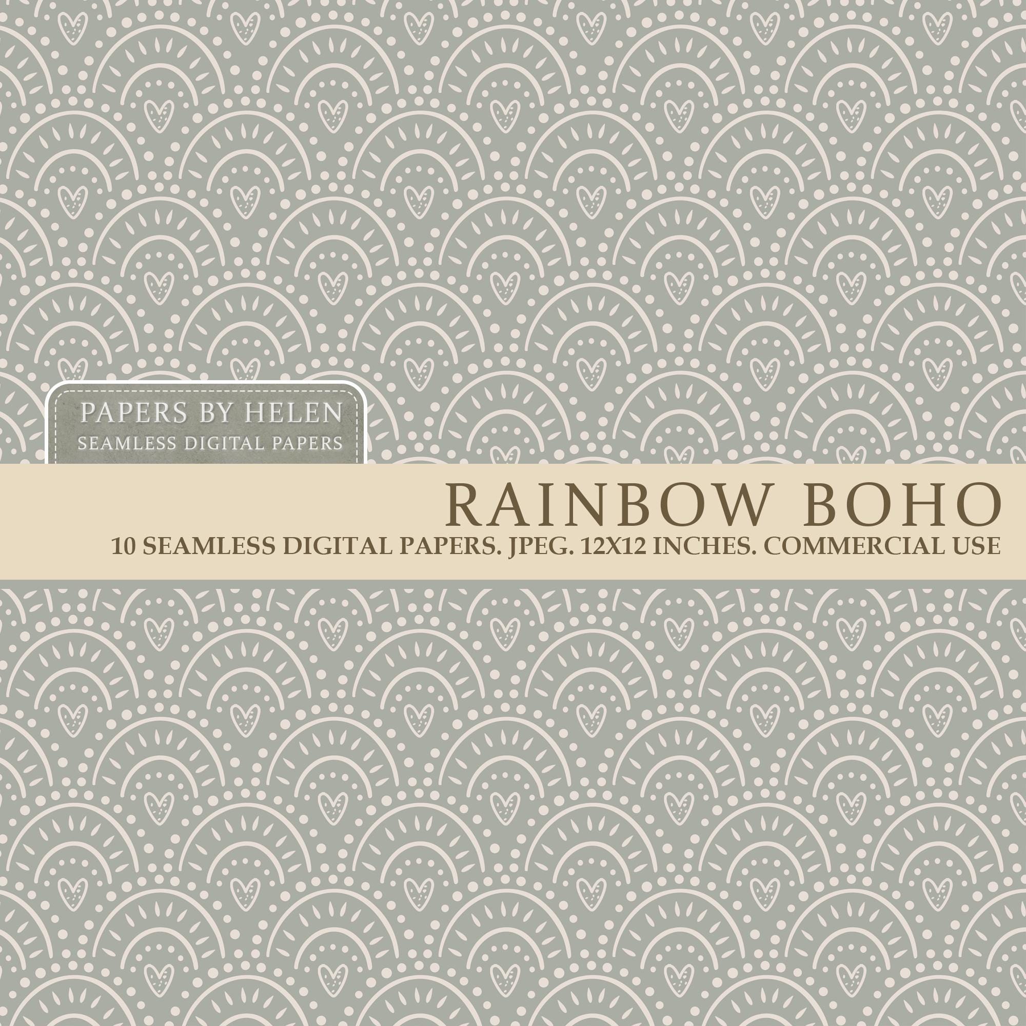 10 Boho Seamless Digital Papers, Boho Scrapbook Paper, Printable ...