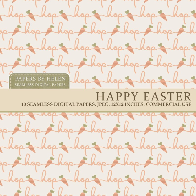 10 Easter Seamless Digital Papers, Easter Backgrounds, Commercial Use ...