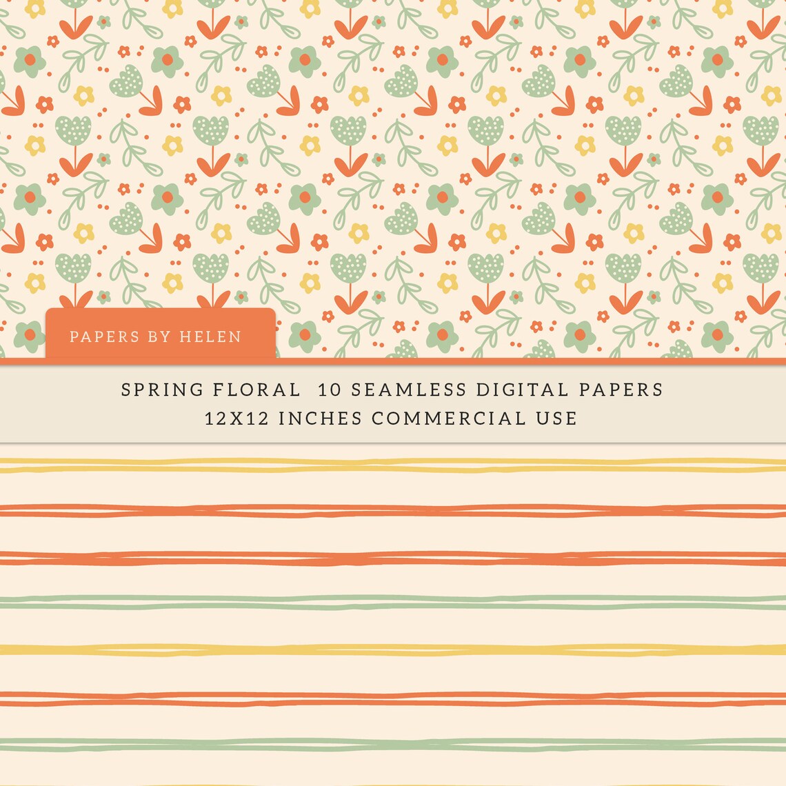 10 Boho Seamless Digital Papers Spring Floral Spring - Etsy