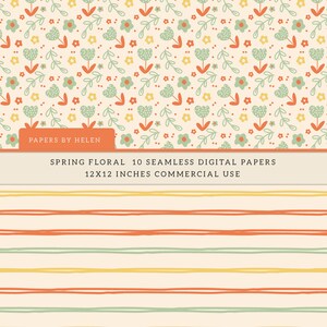 10 Boho Seamless Digital Papers, Spring Floral, Spring Flowers ...