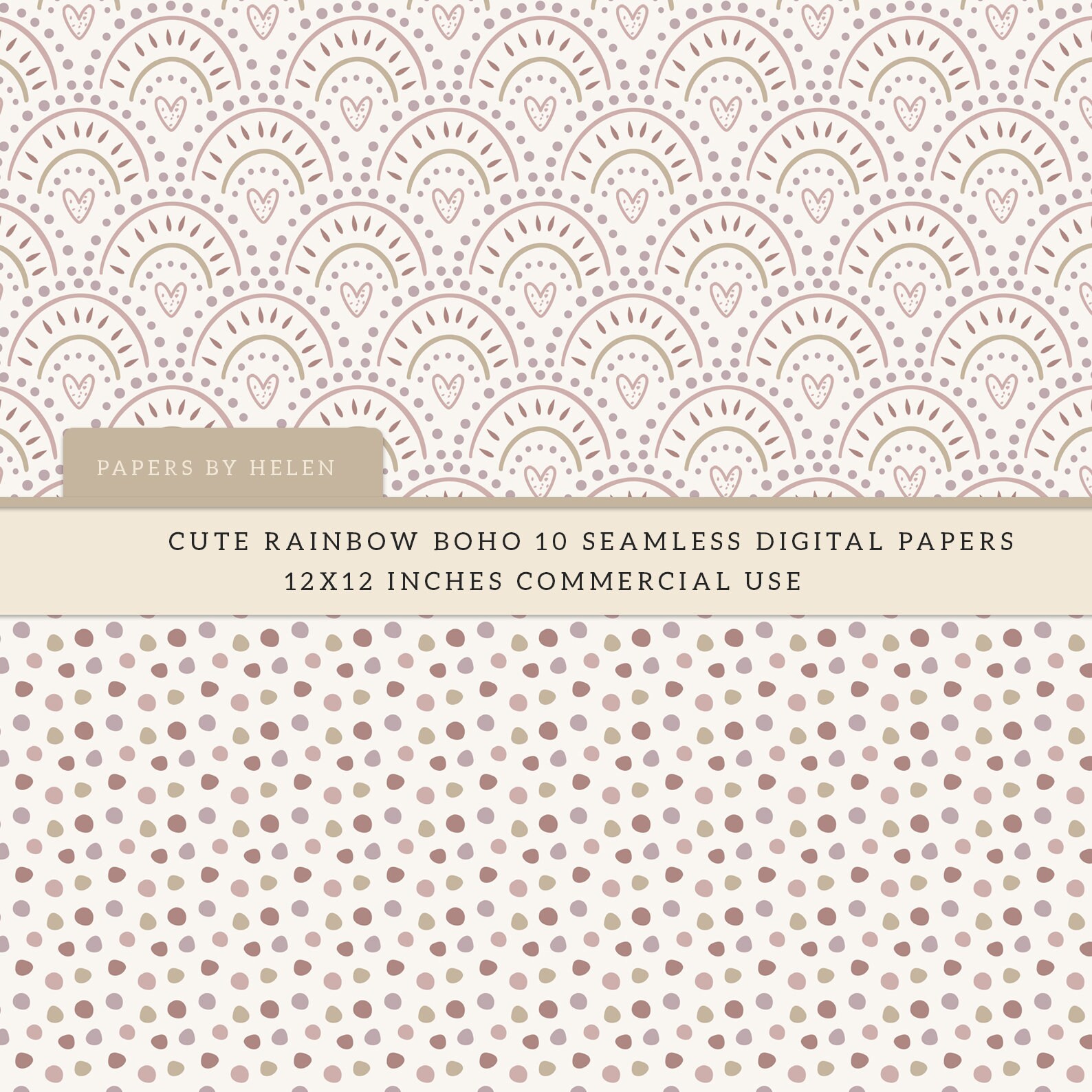 10 Rainbow Boho Seamless Digital Papers Boho Backgrounds - Etsy