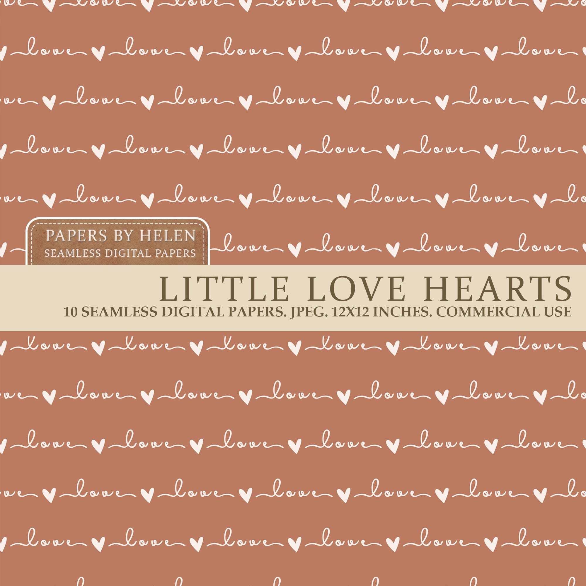 10 Valentine Hearts Seamless Digital Papers, Scrapbook Paper, Heart ...