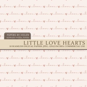 10 Valentine Hearts Seamless Digital Papers, Scrapbook Paper, Heart ...
