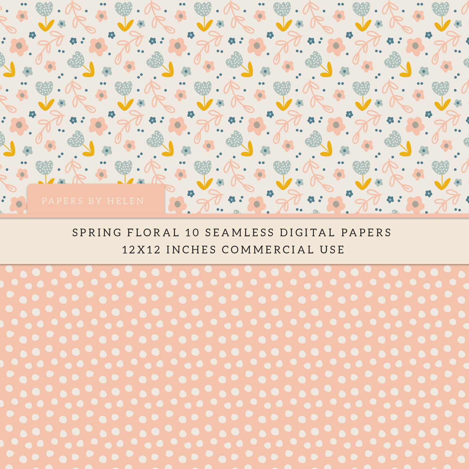10 Boho Seamless Digital Papers Spring Floral Spring - Etsy
