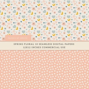 10 Boho Seamless Digital Papers, Spring Floral, Spring Flowers ...