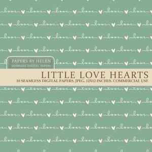 10 Valentine Hearts Seamless Digital Papers, Scrapbook Paper, Heart ...