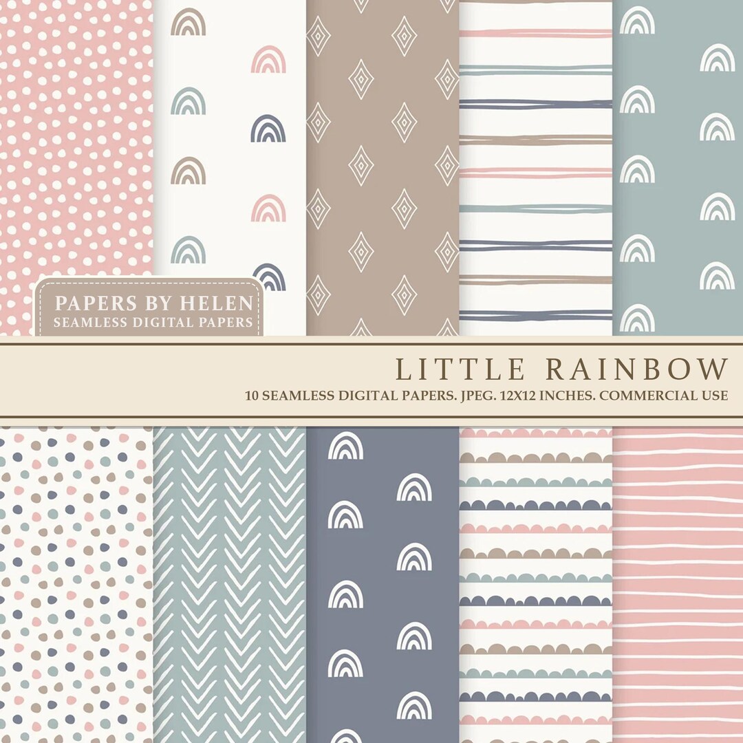 10 Boho Seamless Digital Papers, Boho Scrapbook Paper, Boho Backgrounds ...