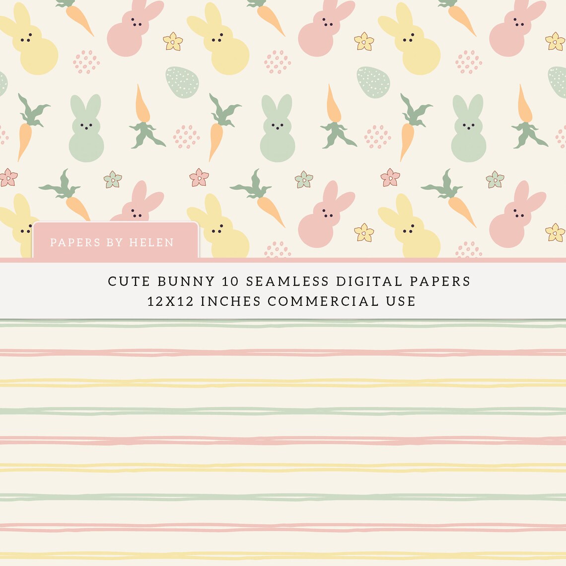10 Easter Seamless Digital Papers, Easter Backgrounds, Commercial Use ...