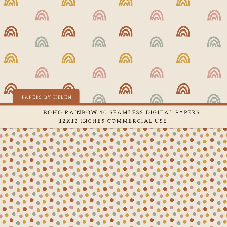 10 Boho Seamless Digital Papers Boho Scrapbook Paper Boho - Etsy