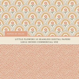 10 Boho Seamless Digital Papers, Spring Floral, Daisy, Spring Flowers ...