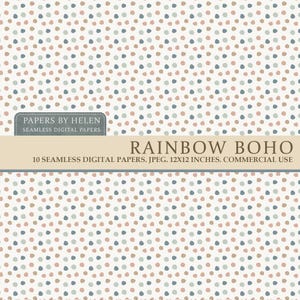 10 Boho Seamless Digital Papers, Boho Scrapbook Paper, Boho Backgrounds ...