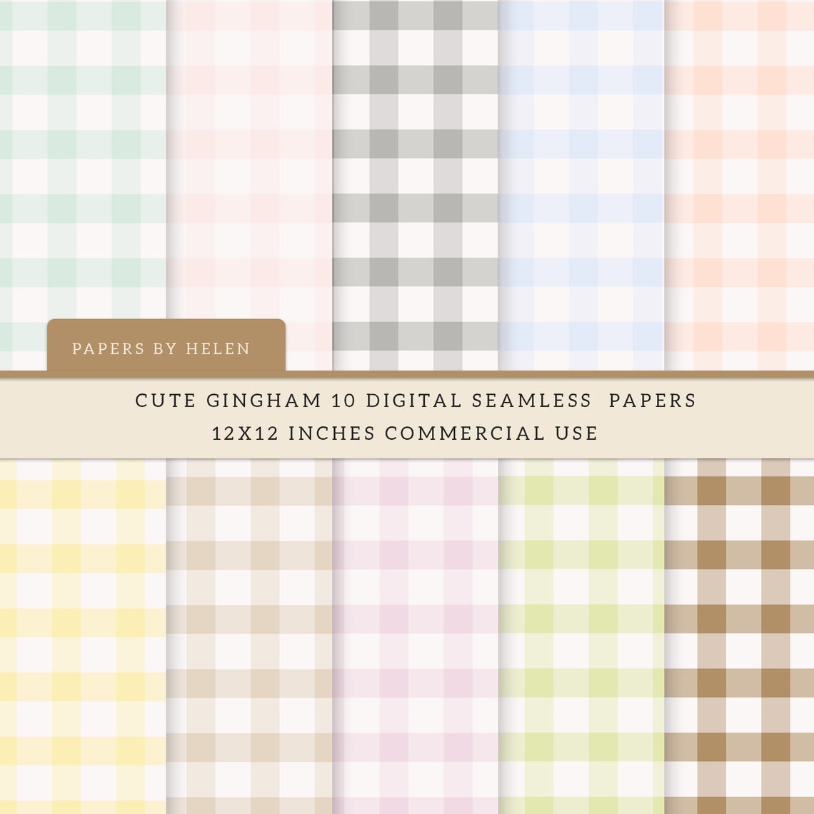10 Gingham Seamless Digital Paper Pastel Gingham Backgrounds - Etsy