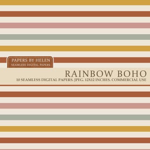 10 Boho Seamless Digital Papers, Boho Scrapbook Paper, Boho Backgrounds ...