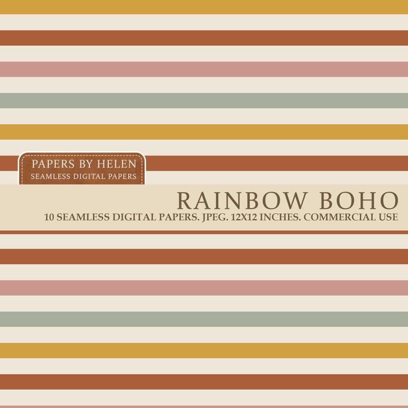 10 Boho Seamless Digital Papers, Boho Scrapbook Paper, Boho Backgrounds ...