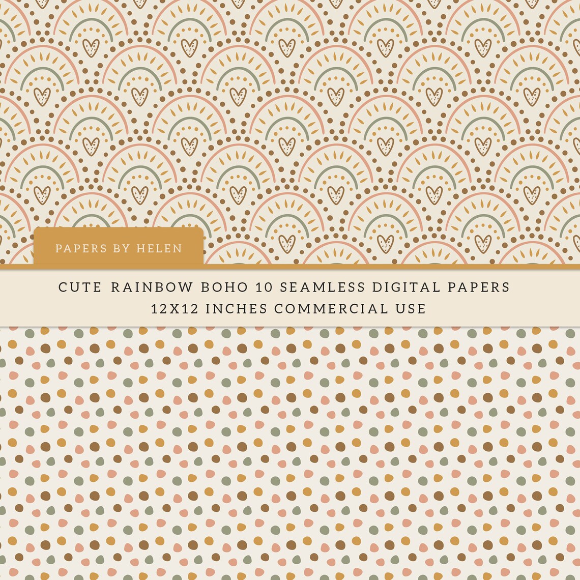 10 Boho Seamless Digital Papers Boho Scrapbook Paper Boho - Etsy