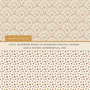 10 Boho Seamless Digital Papers, Boho Scrapbook Paper, Printable ...