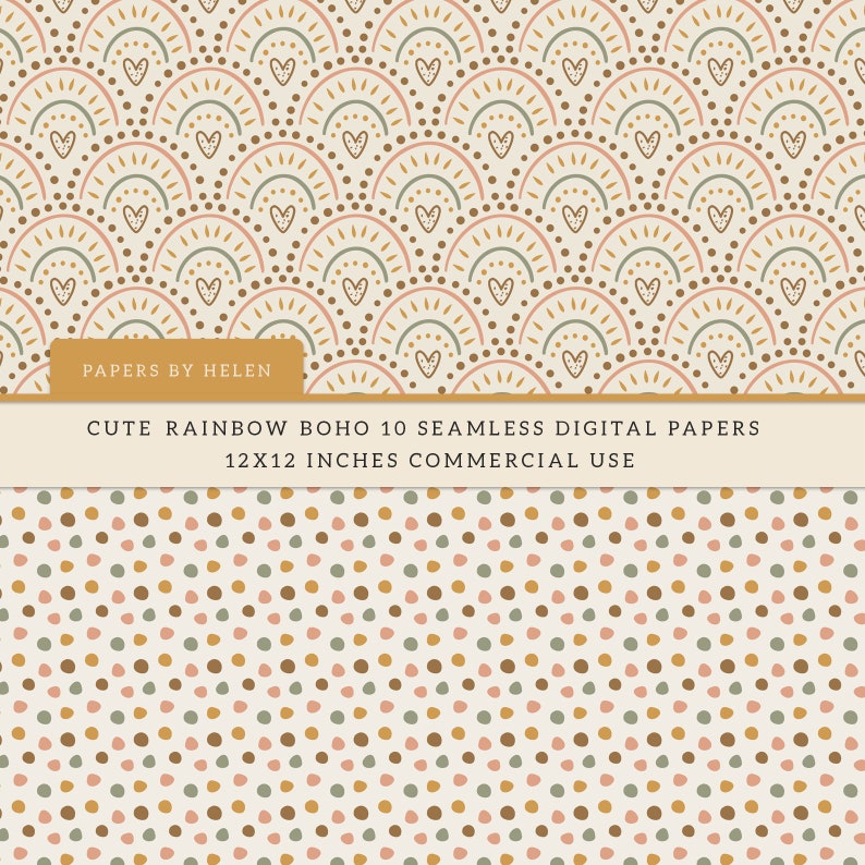 10 Boho Seamless Digital Papers Boho Scrapbook Paper Boho - Etsy