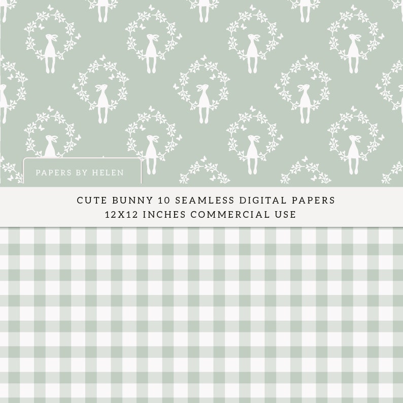 10 Easter Seamless Digital Papers, Bunny Digital Papers, Backgrounds ...