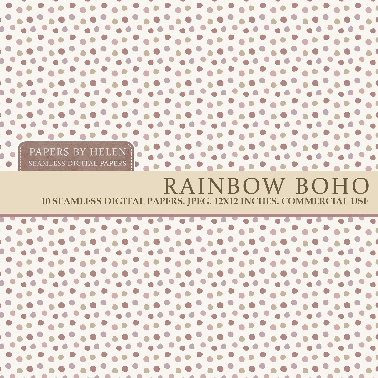 10 Rainbow Boho Seamless Digital Papers, Boho Backgrounds, Commercial ...
