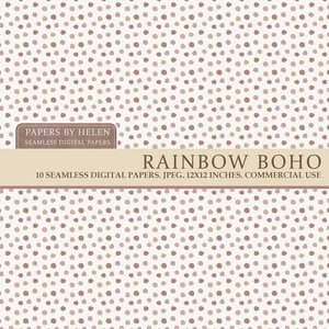 10 Rainbow Boho Seamless Digital Papers, Boho Backgrounds, Commercial ...