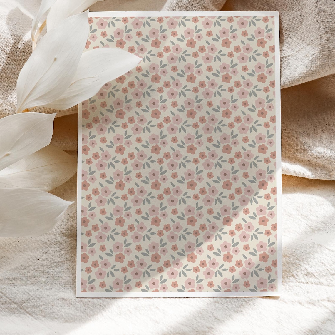 10 Boho Seamless Digital Papers, Little Flowers, Commercial Use Digital ...