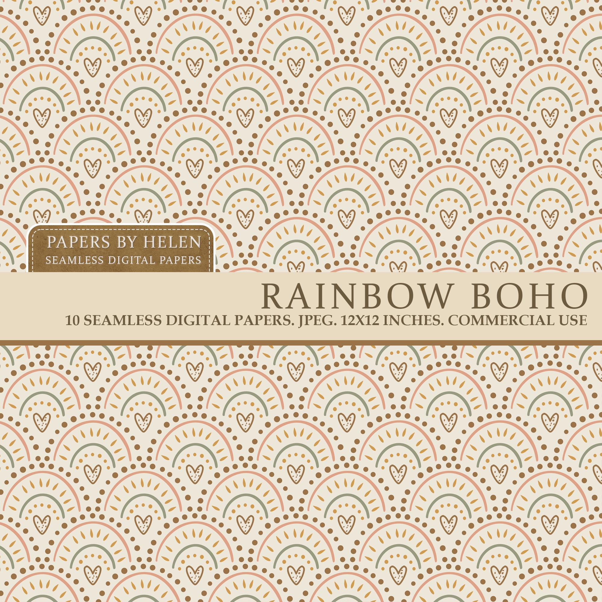 10 Boho Seamless Digital Papers, Boho Scrapbook Paper, Printable ...