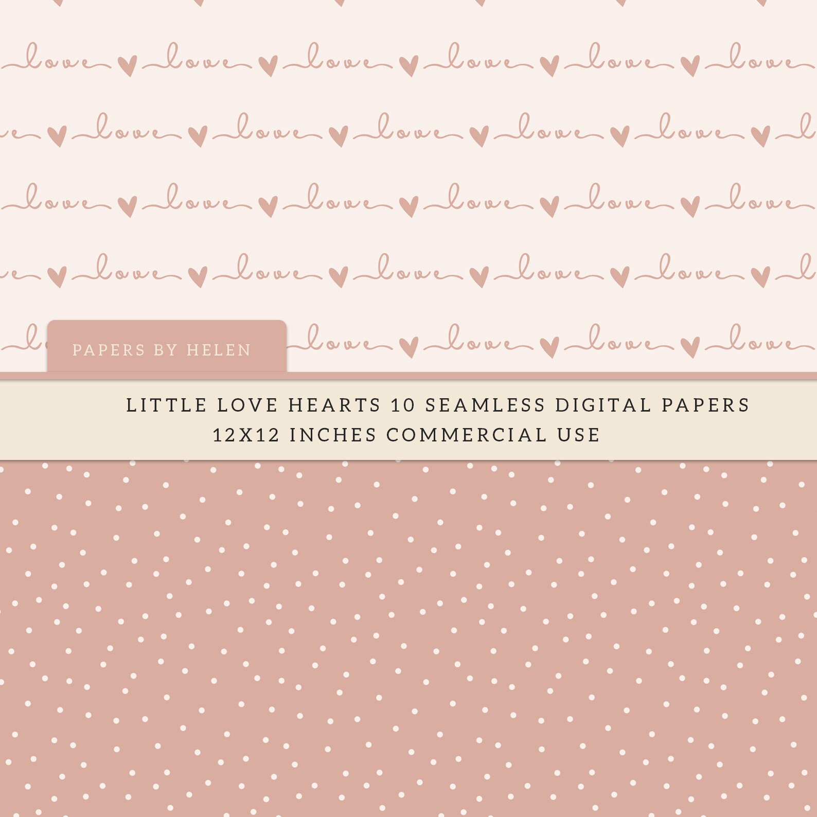 10 Valentine Hearts Seamless Digital Papers Scrapbook Paper | Etsy