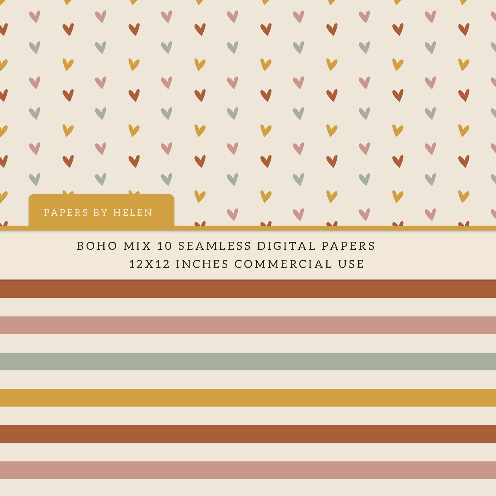10 Boho Seamless Digital Papers Boho Scrapbook Paper Boho - Etsy