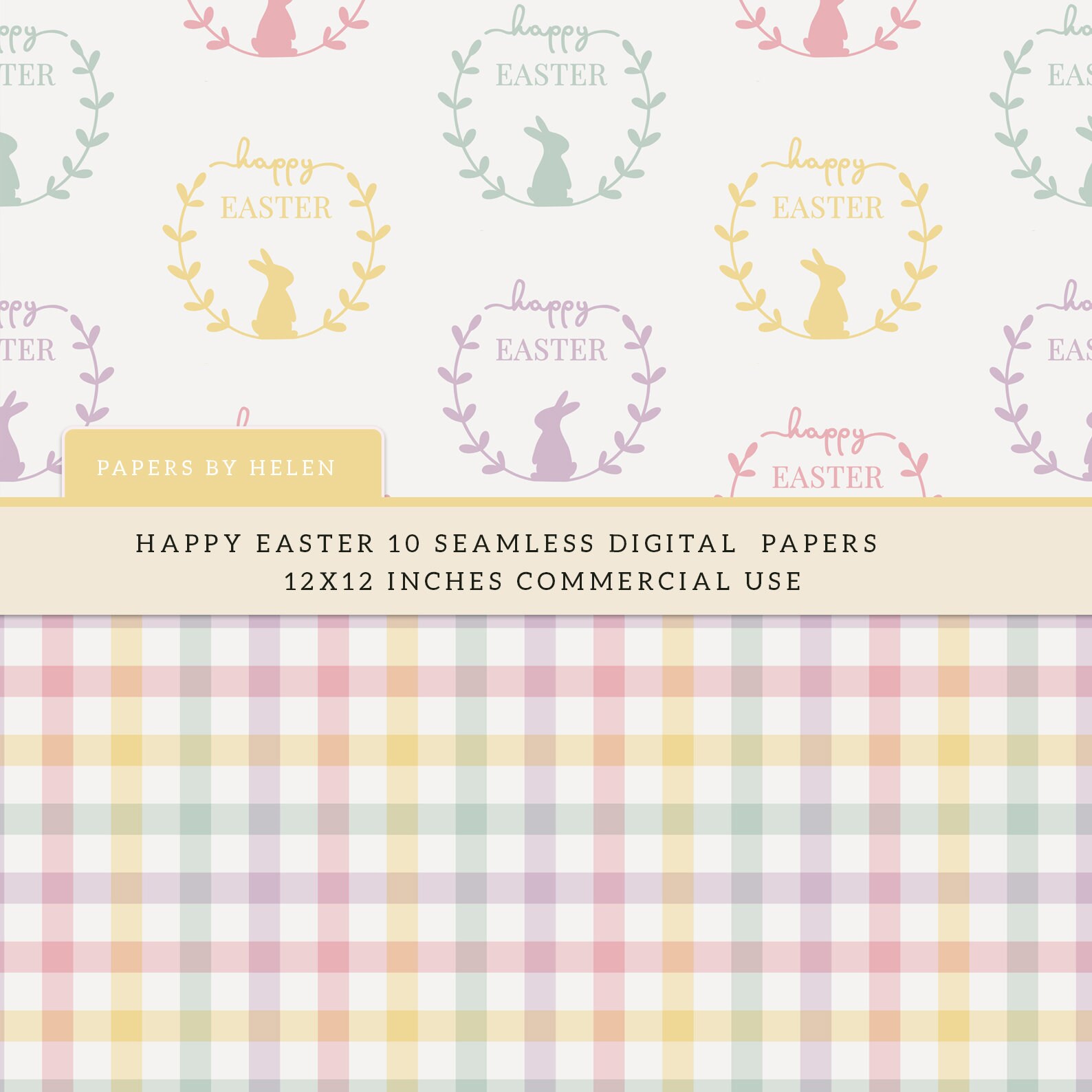 10 Easter Seamless Digital Papers, Easter Backgrounds, Commercial Use ...