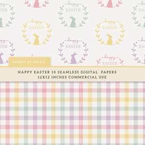 10 Easter Seamless Digital Papers, Easter Backgrounds, Commercial Use Digital Paper, Easter Boho ...