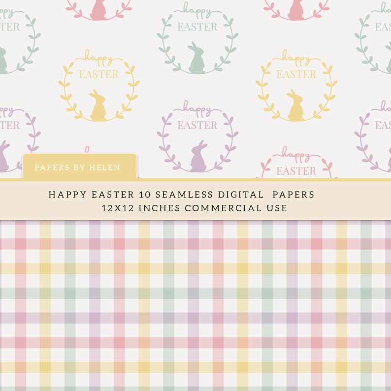 10 Easter Seamless Digital Papers, Easter Backgrounds, Commercial Use ...
