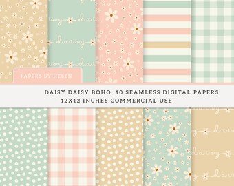 10 Boho Seamless Digital Papers Spring Floral Spring - Etsy UK
