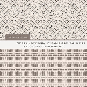 10 Boho Seamless Digital Papers, Boho Scrapbook Paper, Boho Backgrounds ...