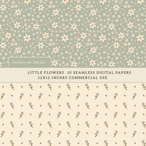 10 Boho Seamless Digital Papers, Spring Floral, Spring Flowers ...