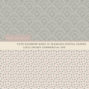 10 Boho Seamless Digital Papers, Boho Scrapbook Paper, Boho Backgrounds ...