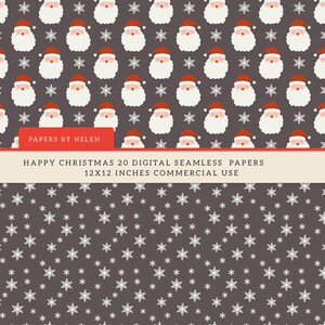20 Christmas Digital Papers, Christmas Scrapbook Paper, Commercial Use ...