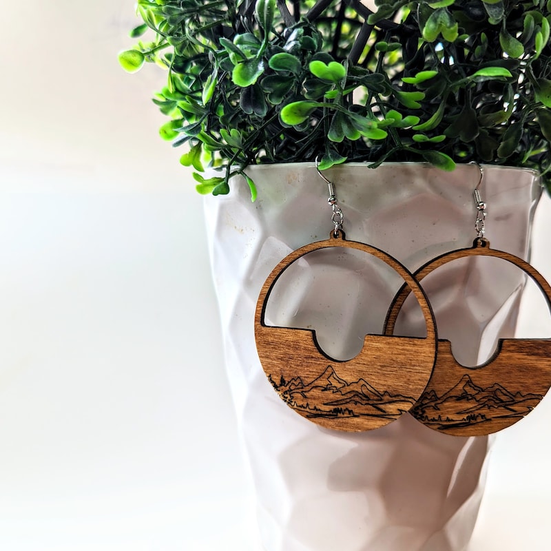 Wooden Earrings - Etsy