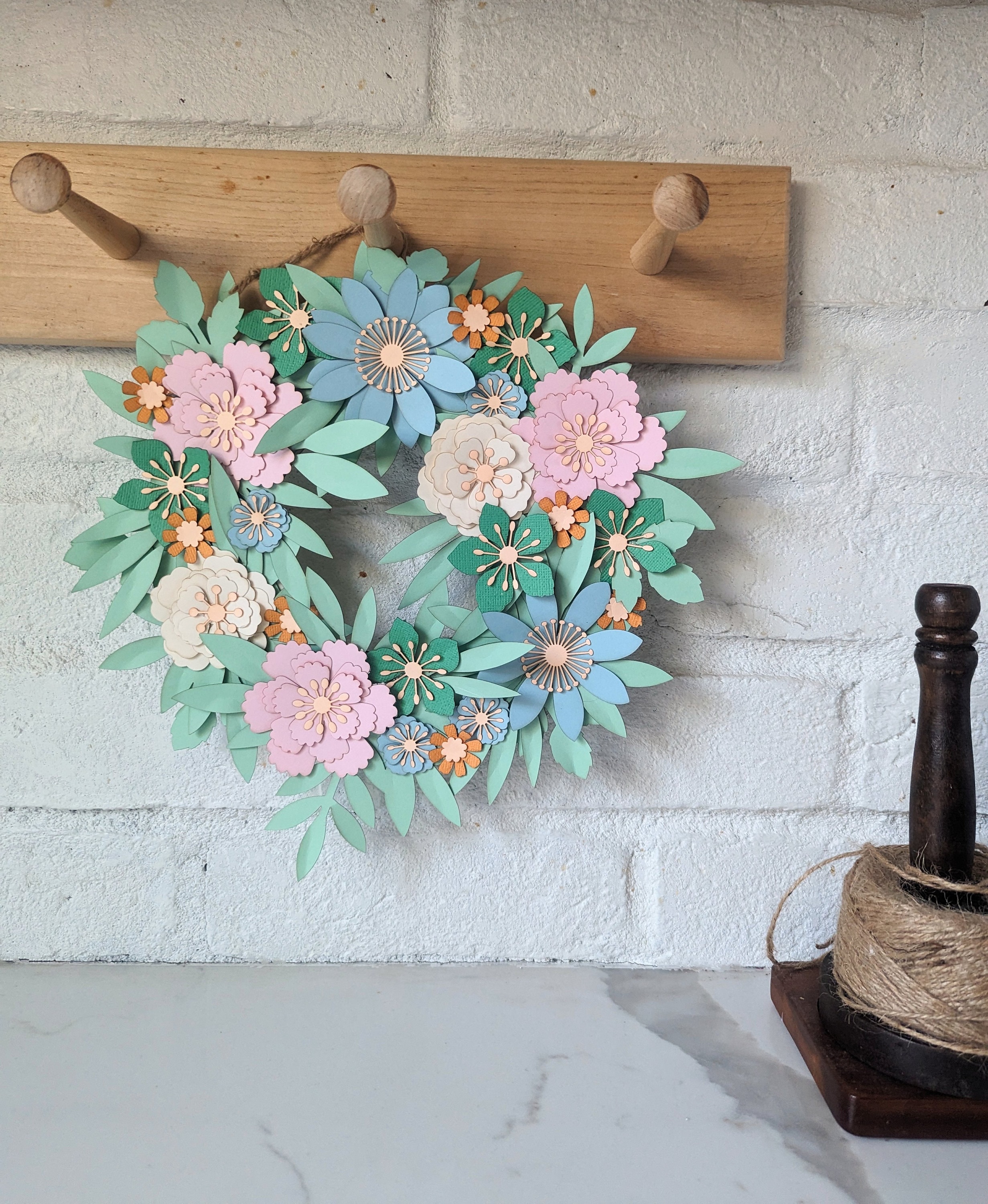 DIY Paper Flower Wreath for Spring/ Wreath Kit/ Easter Decor With ...