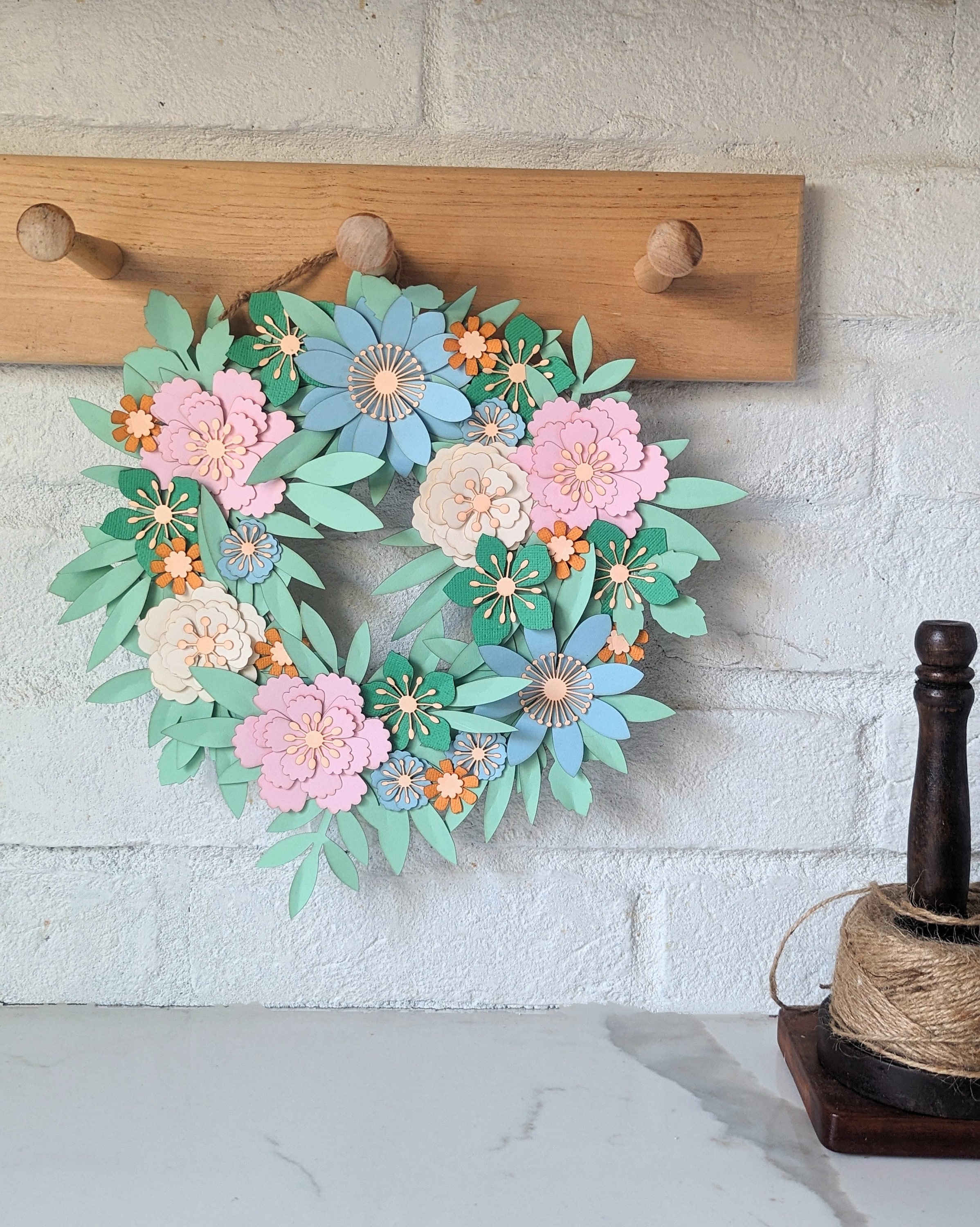 DIY Paper Flower Wreath for Spring/ Wreath Kit/ Easter Decor With ...