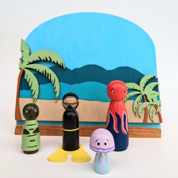 Scuba Diver Peg Doll - Etsy