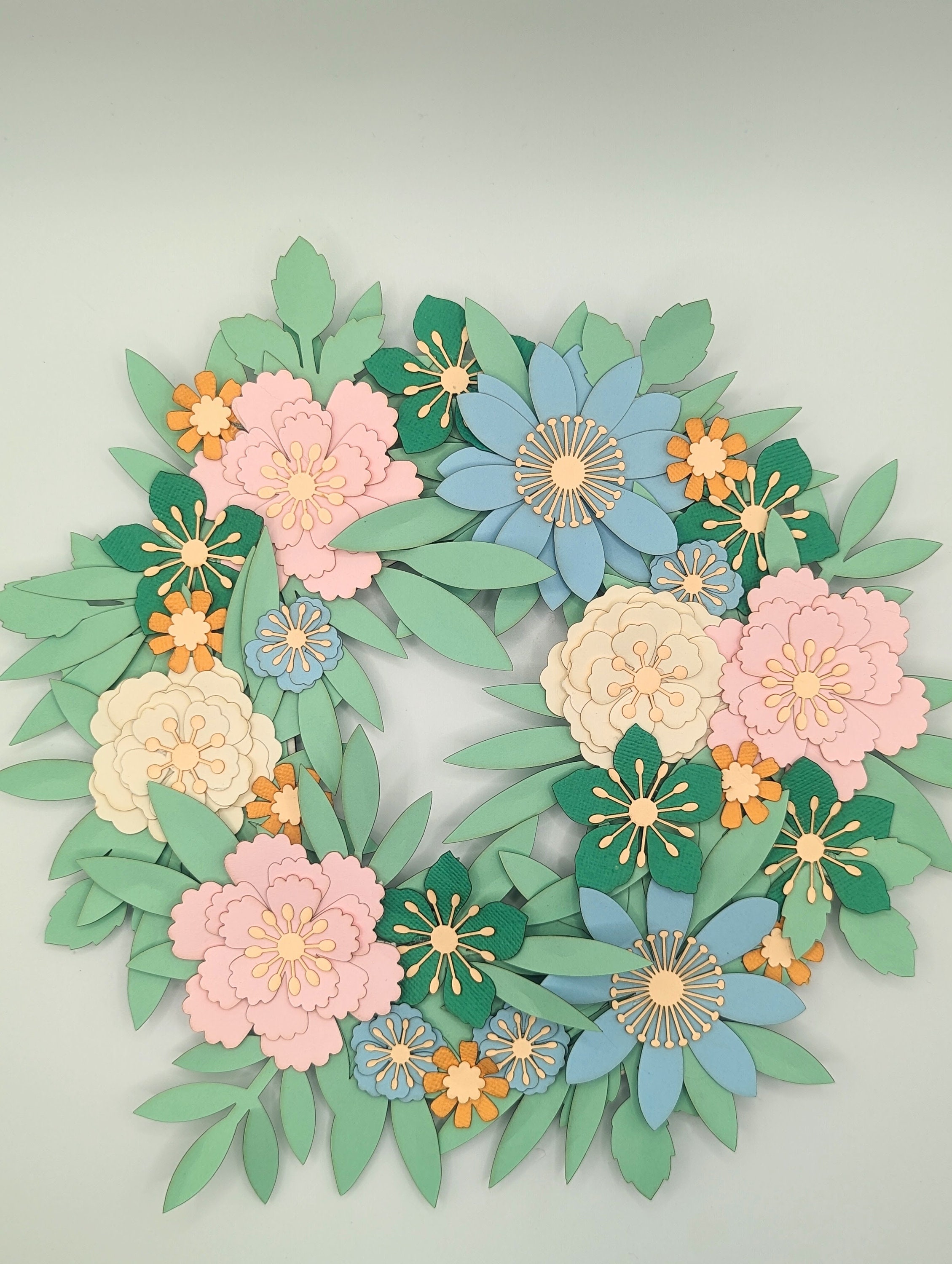 DIY Paper Flower Wreath for Spring/ Wreath Kit/ Easter Decor With ...