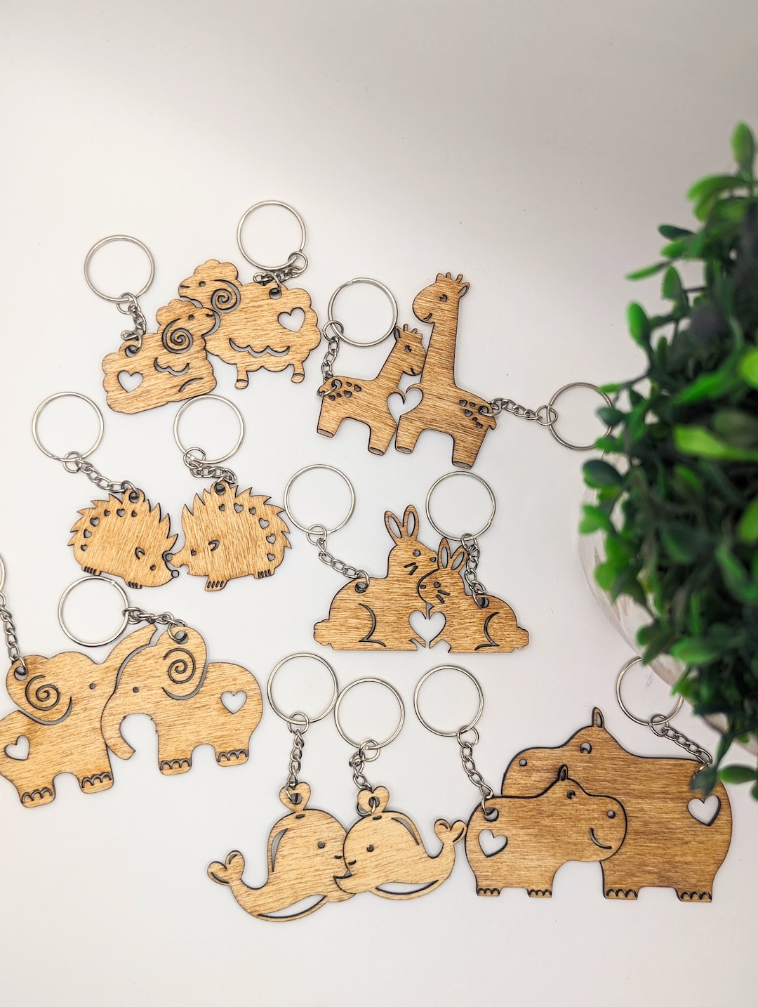 Adorable Animal Keychain Set/ Best Friend Animal Keychain/ Couple ...