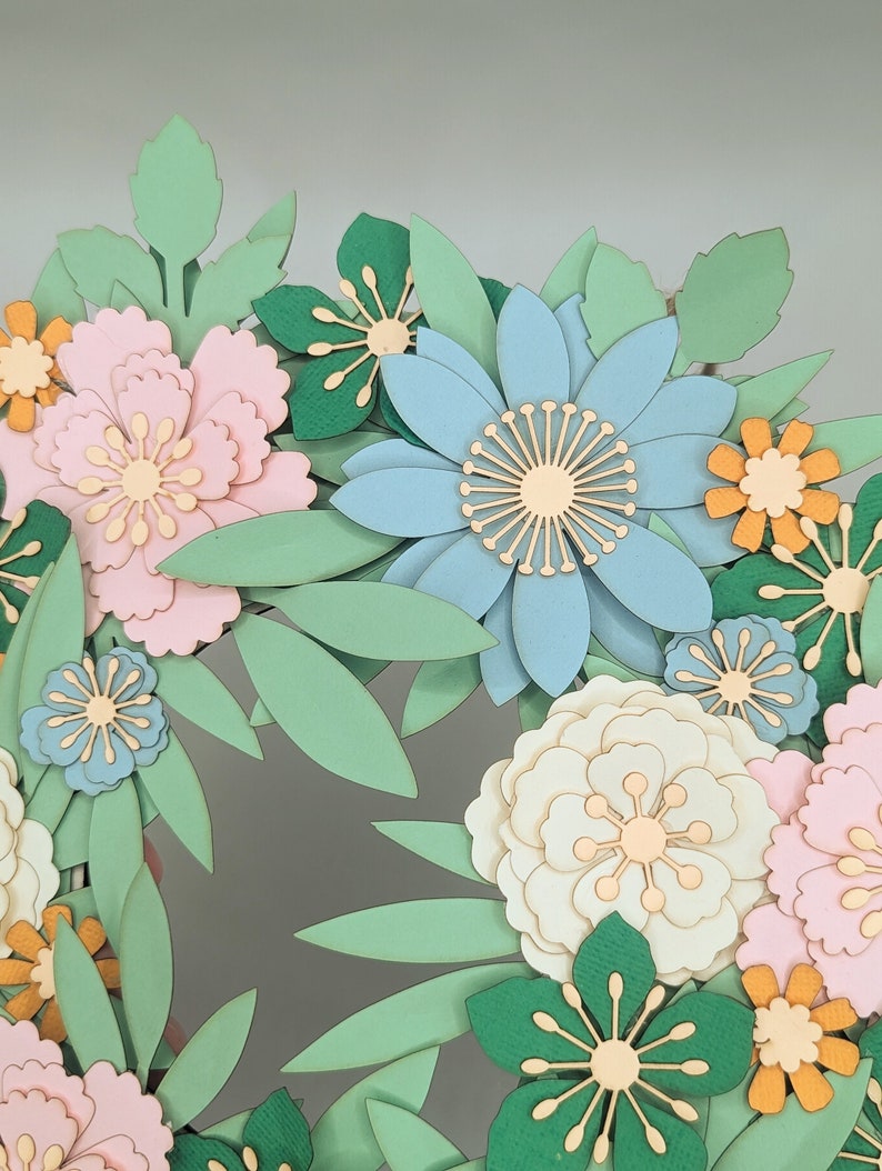 DIY Paper Flower Wreath for Spring/ Wreath Kit/ Easter Decor With ...