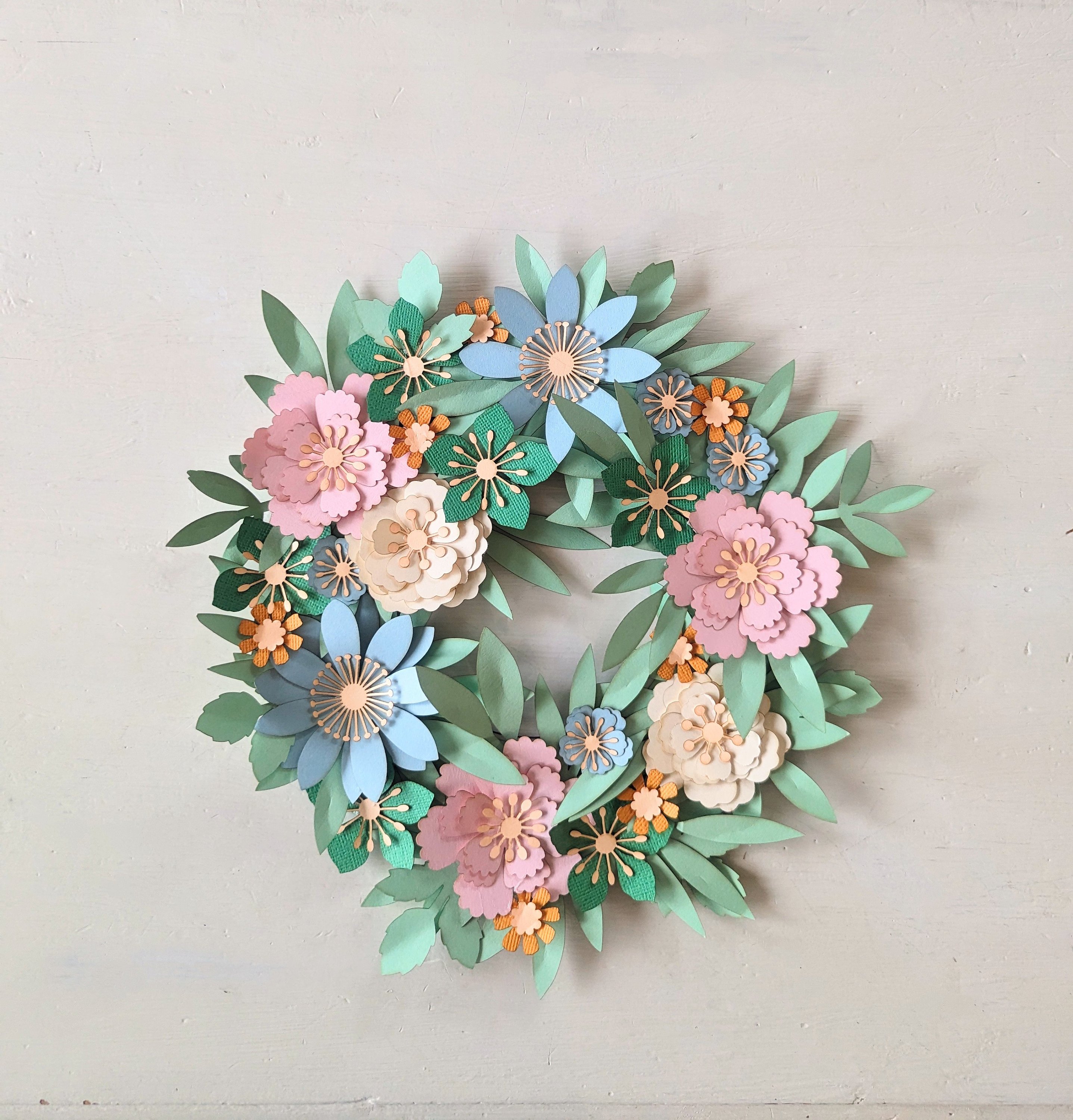 DIY Paper Flower Wreath for Spring/ Wreath Kit/ Easter Decor With ...