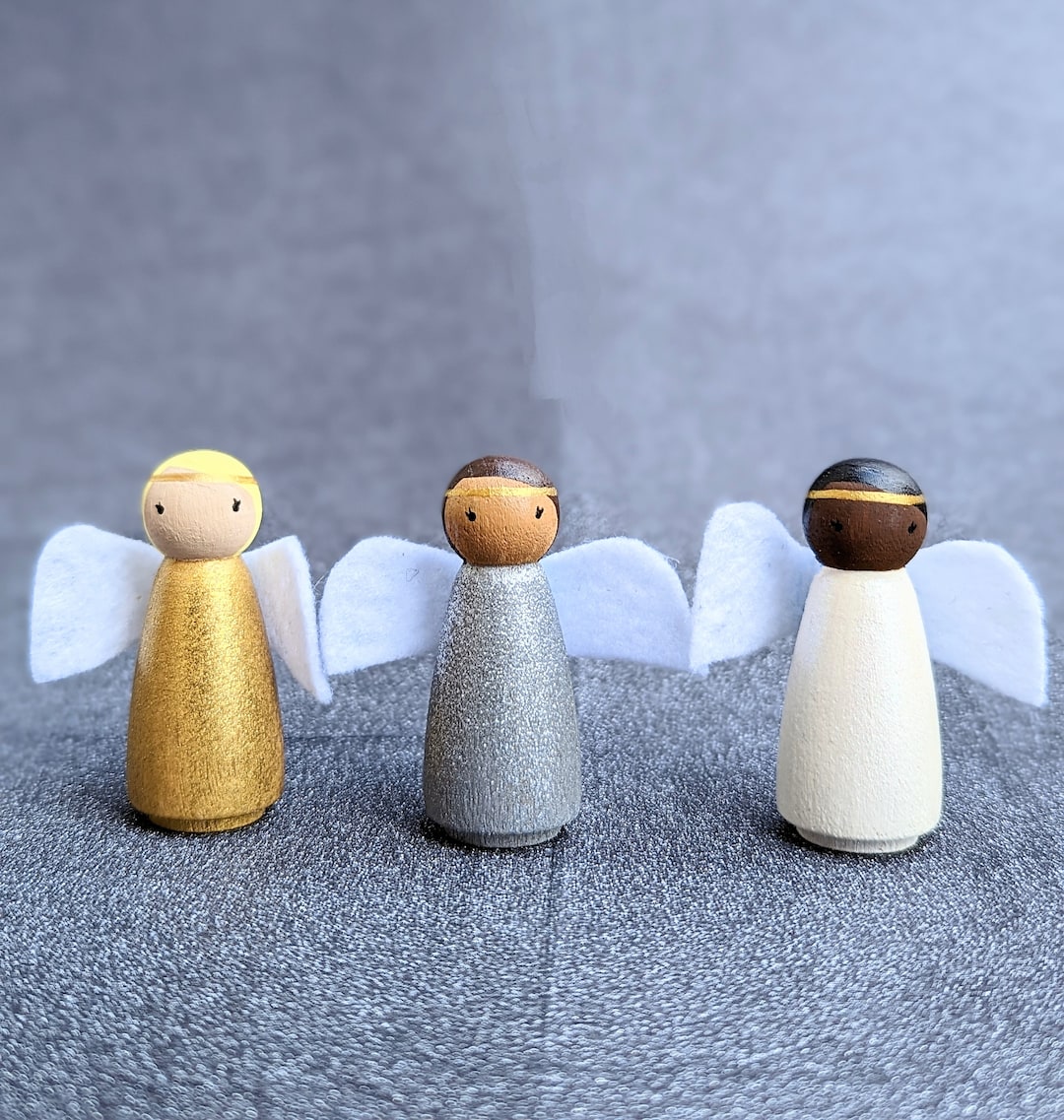 Custom Christmas Angels/ Personalized Angel Peg Doll/ Multicultural ...
