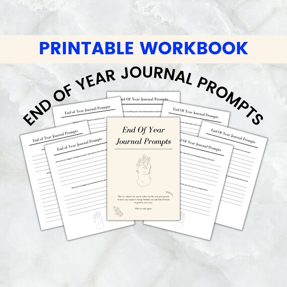 End of Year Journal Prompts Reflection Printable Journal | Etsy