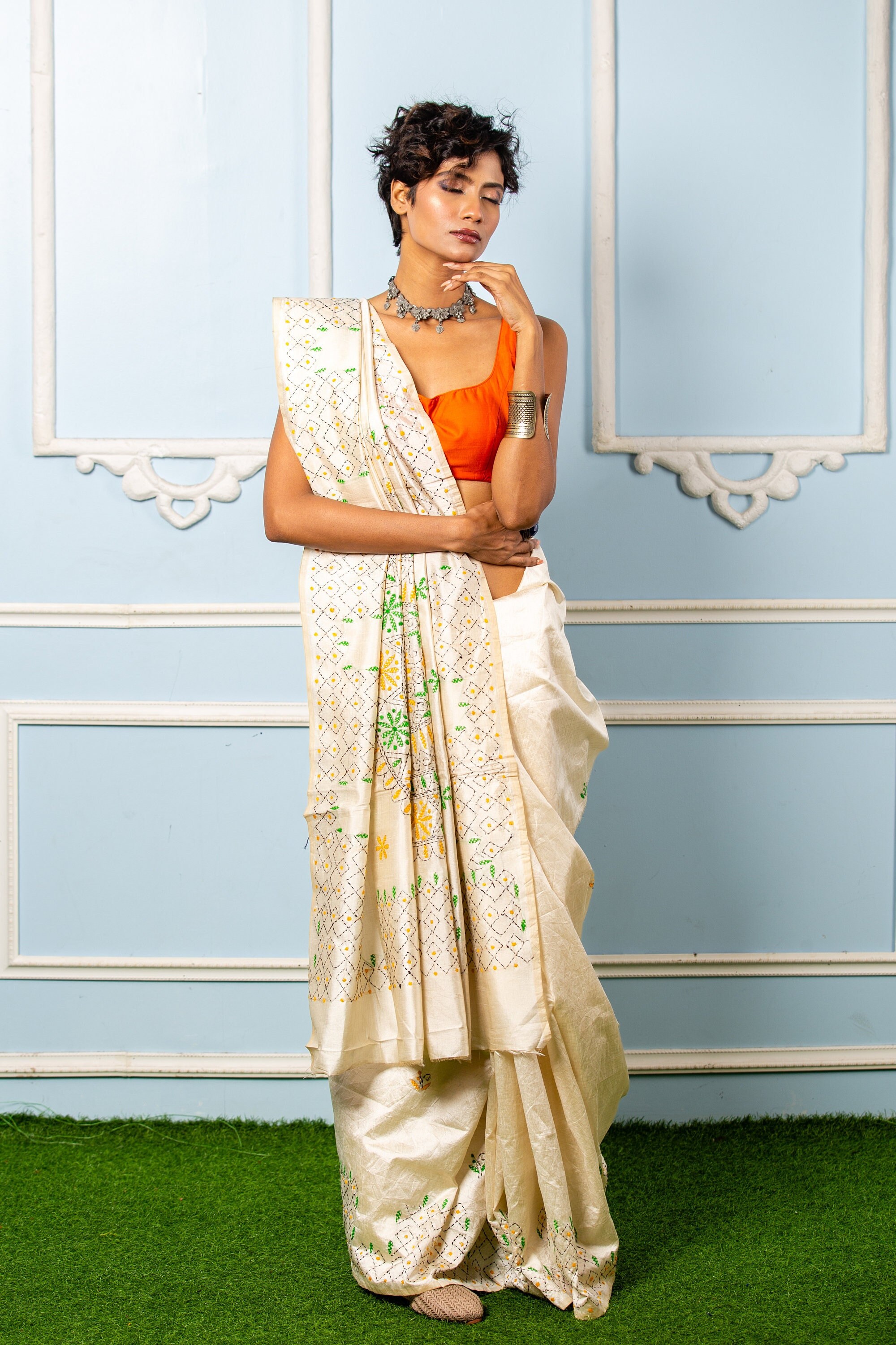 Exquisite Handcrafted Kantha Saree ,traditional Indian Embroidery ...