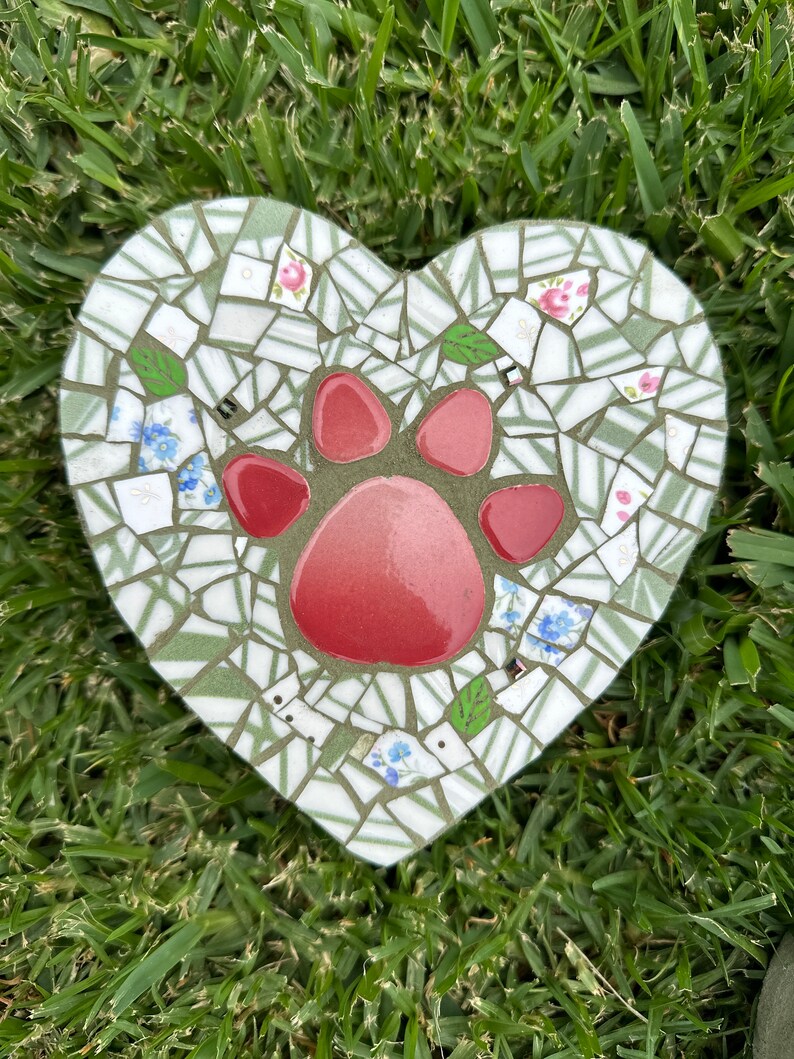 Stepping Stone. ”paw Print in Pink”. 6x6 Inches. - Etsy